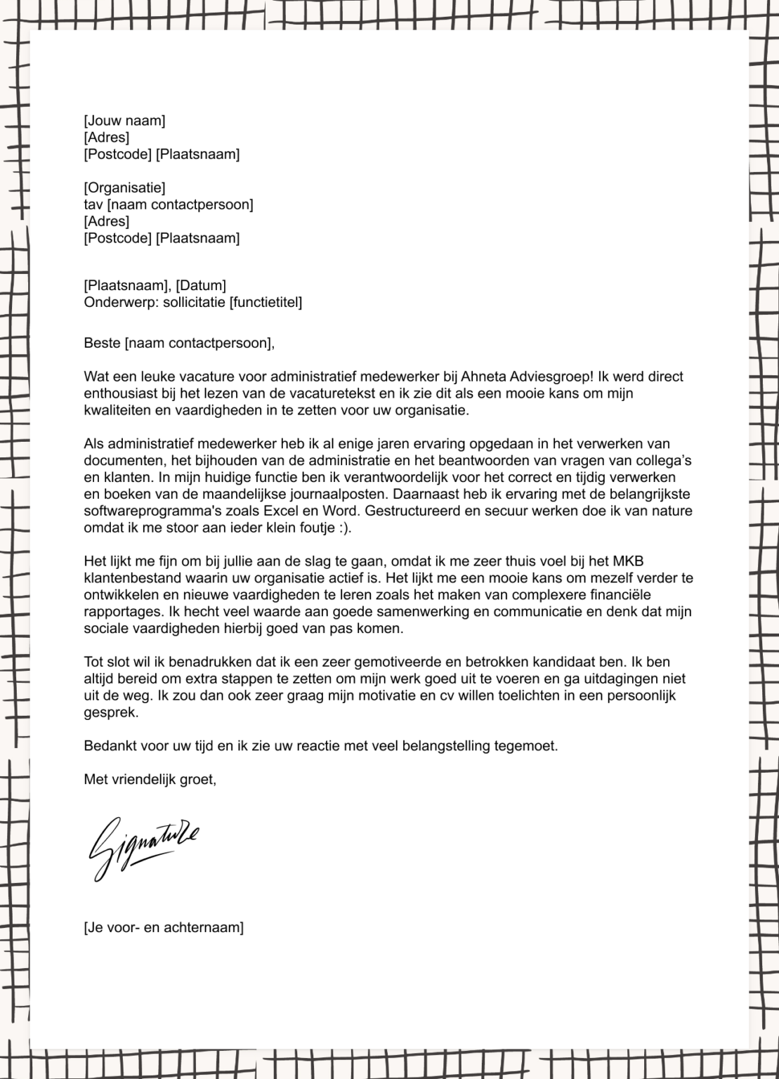 Motivatiebrief voorbeeld Administratief Medewerker - Motivatiebrief.com